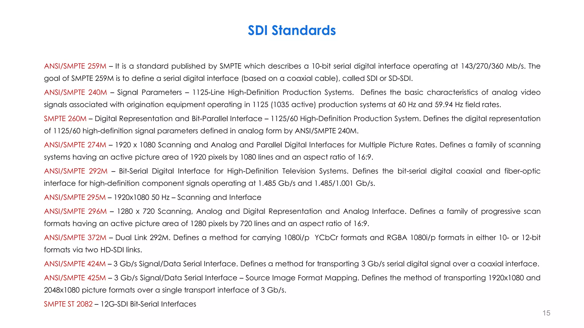 Serial Digital Interface (SDI), From SD-SDI to 24G-SDI, Part 1 | PDF