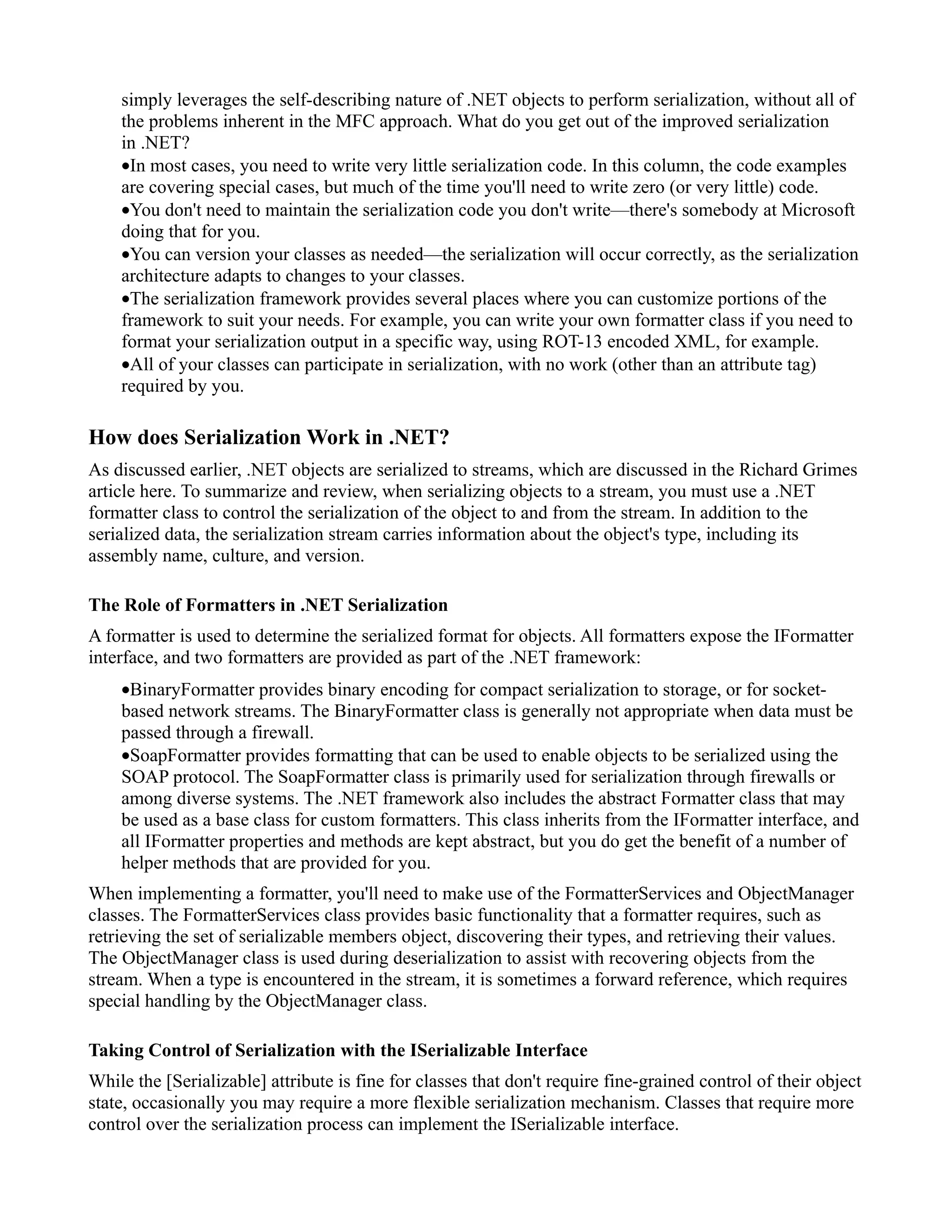 Serialization In Net