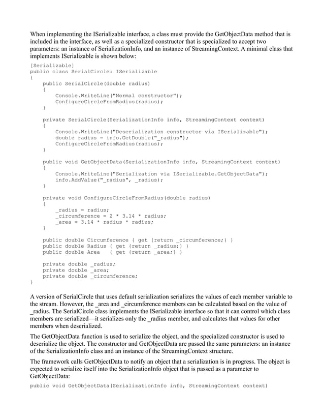 Serialization in .NET