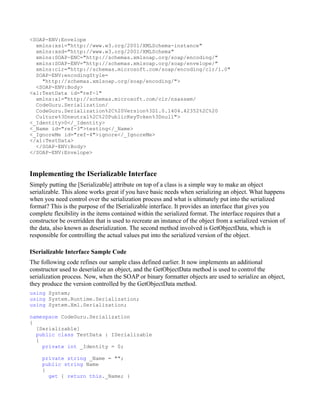 Serialization in .NET