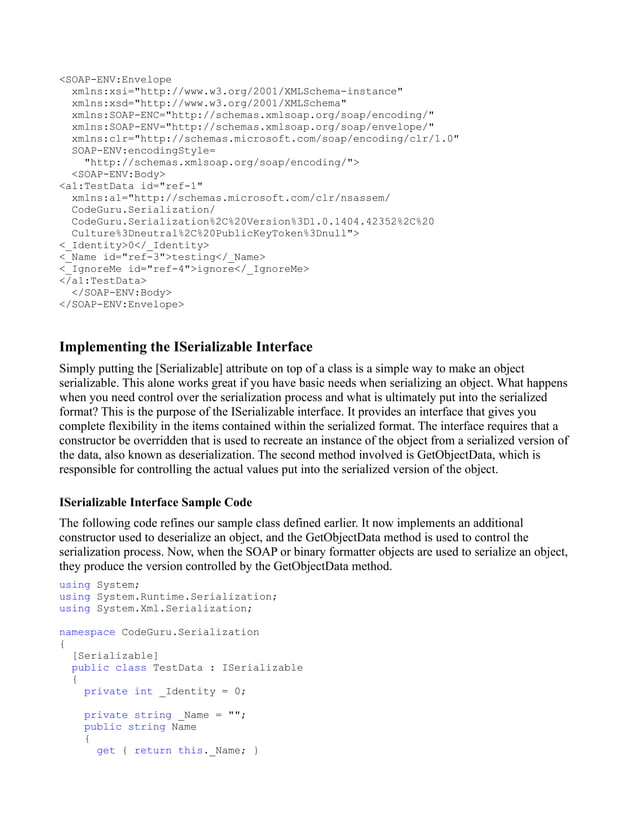 Serialization in .NET