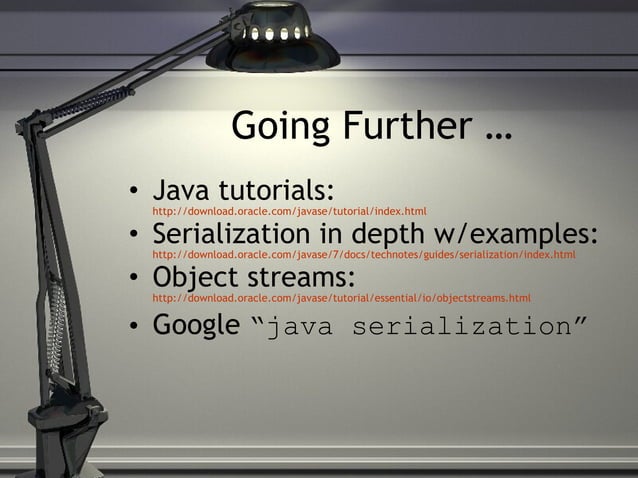 Java Serialization | PPT | Web Development | Internet