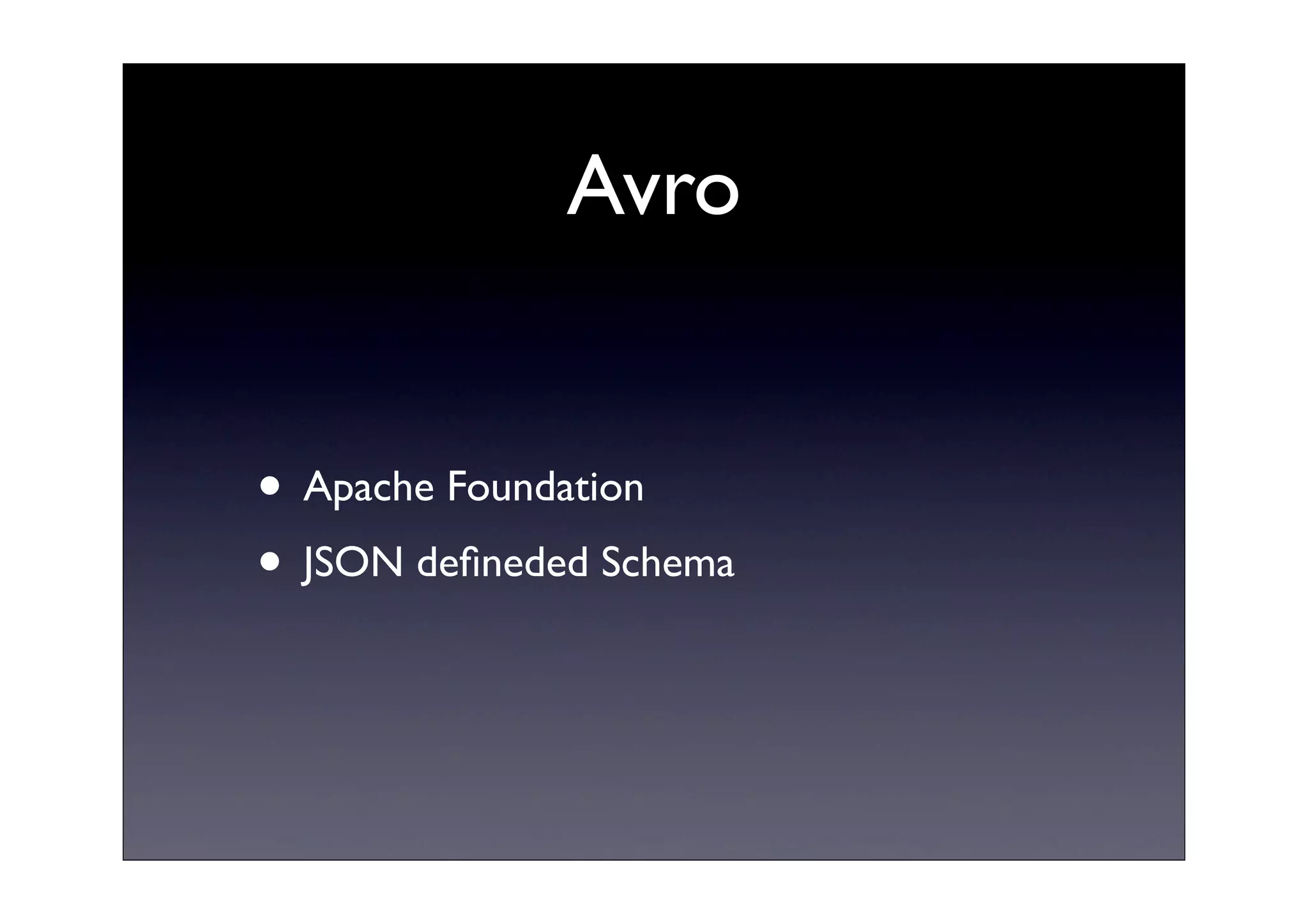 Serialization (Avro, Message Pack, Kryo) | PDF