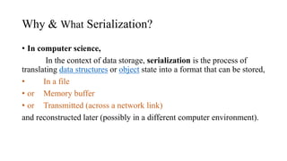 Serialization | PPTX | Programming Languages | Computing