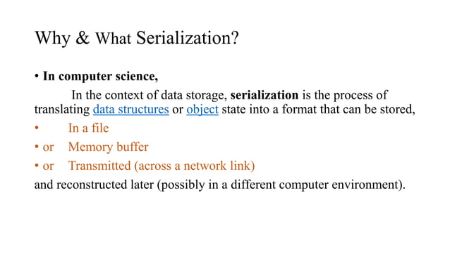 Serialization Pptx Programming Languages Computing