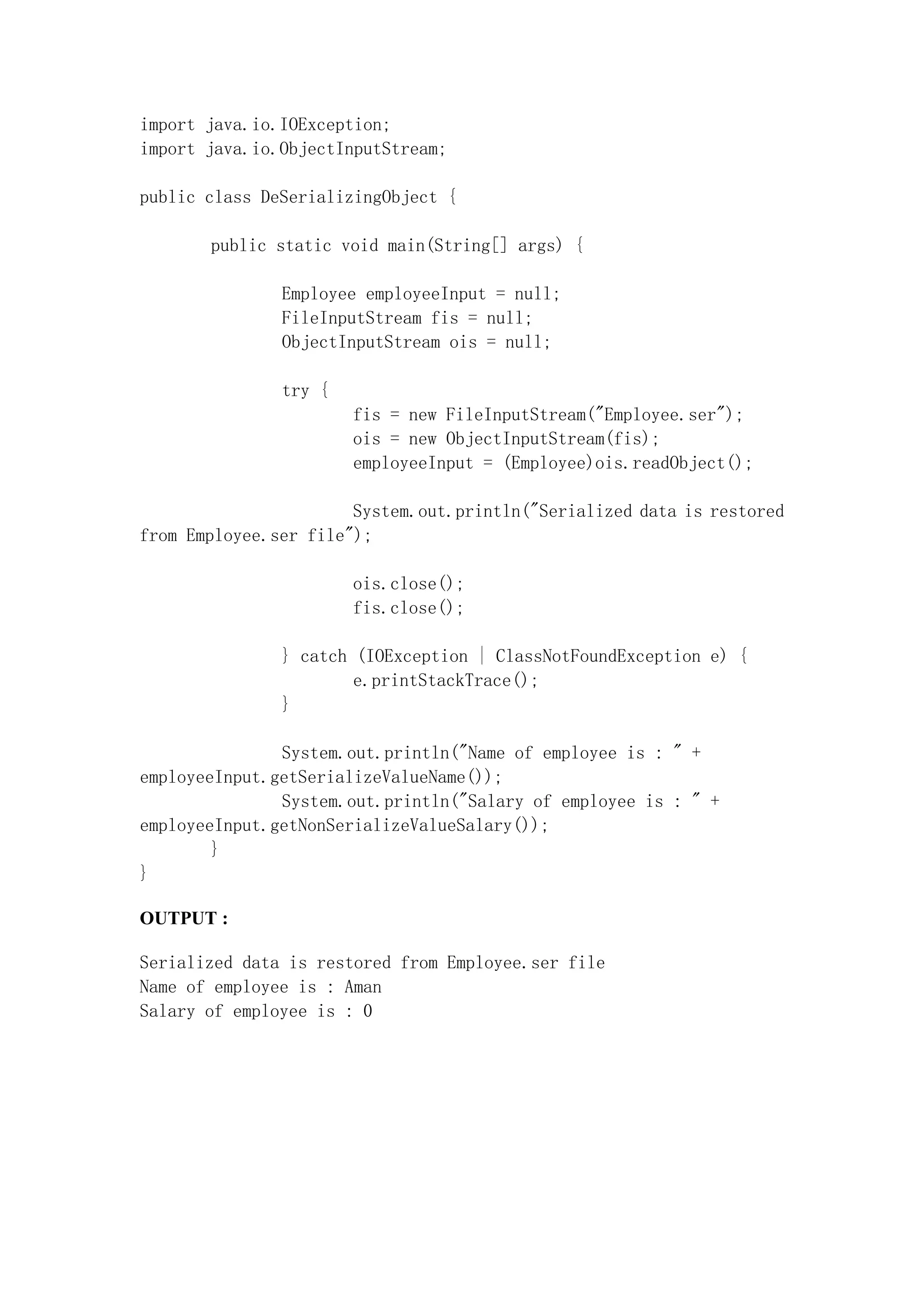 Serialization And De Serialization In Java Pdf