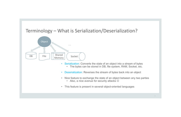 .NET Deserialization Attacks | PPT