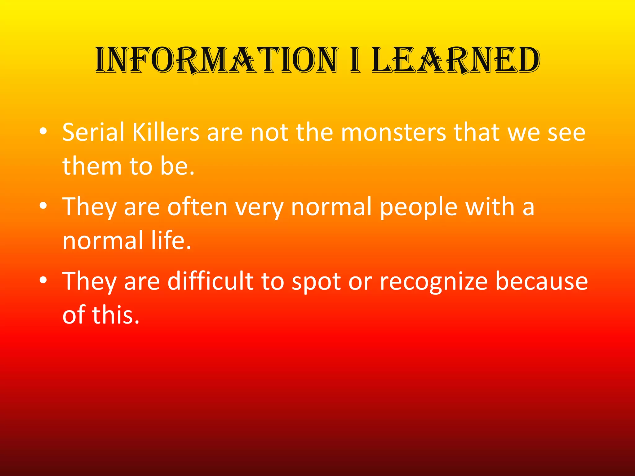 Serial killer project | PPTX | Crime & Harmful Acts to Individuals ...