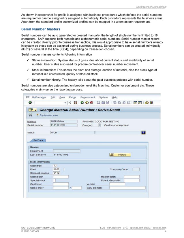 SAP Serial number management | PDF