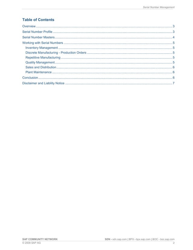 Serial number management | PDF