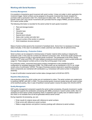 Serial number management | PDF