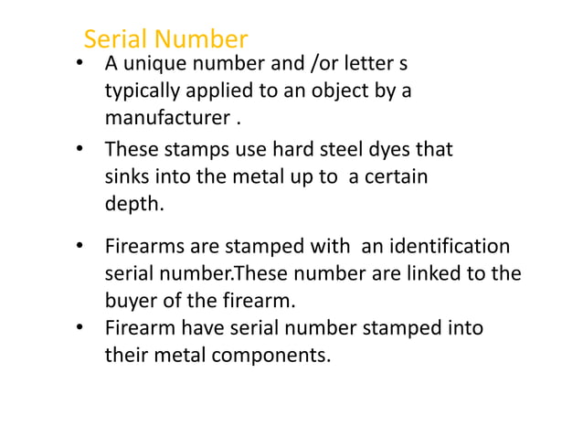 Serial number restoration | PPTX