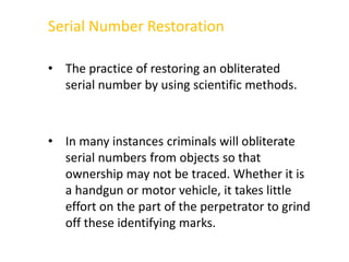 Serial number restoration | PPTX