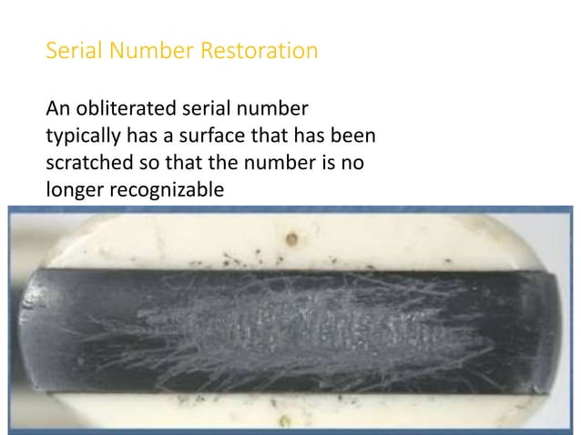 Serial number restoration | PPTX