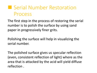 Serial number restoration | PPTX