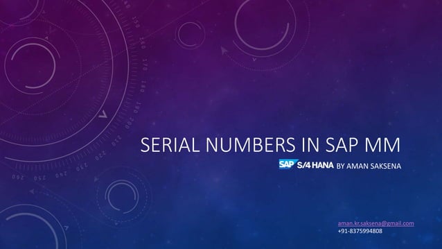 Serial Numbers in SAP MM by Aman Saksena.pptx | Business Accounting ...