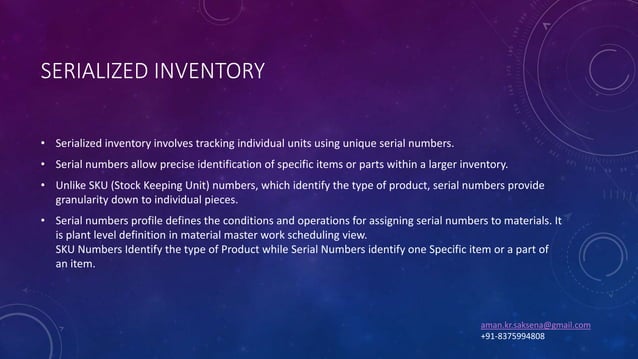 Serial Numbers in SAP MM by Aman Saksena.pptx | Business Accounting ...
