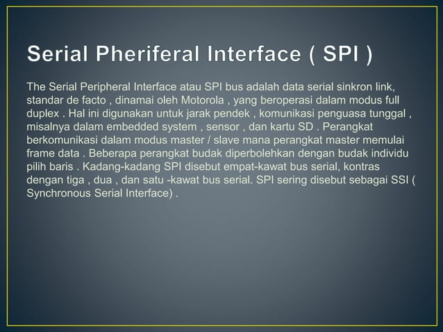 Serial Pheriferal Interface ( SPI) | PPTX