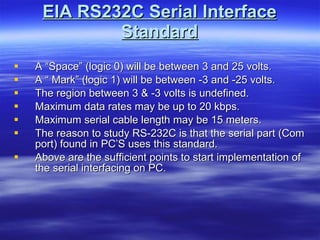 AN INTRODUCTION TO SERIAL PORT INTERFACING | PPT