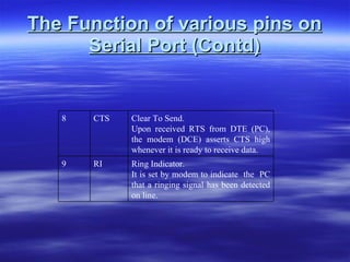 AN INTRODUCTION TO SERIAL PORT INTERFACING | PPT