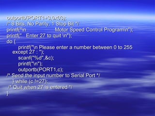 AN INTRODUCTION TO SERIAL PORT INTERFACING | PPT
