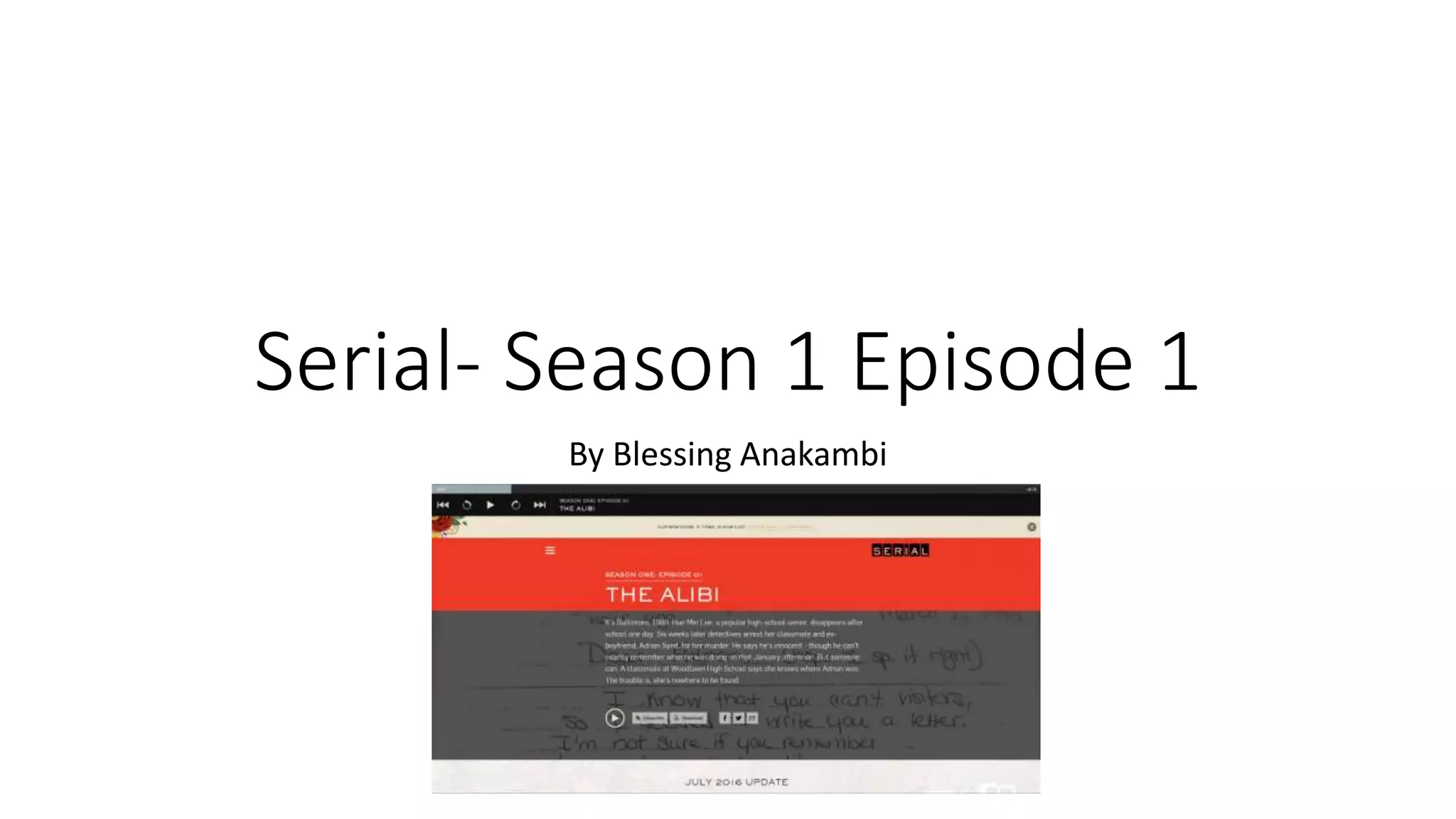 Serial season 1 episode 1 | PPTX