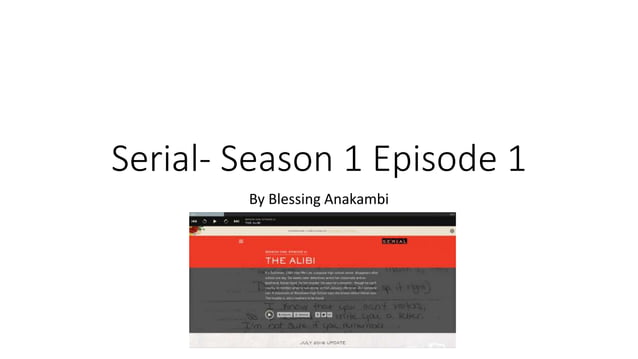 Serial season 1 episode 1 | PPT
