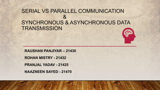 Serial vs Parallel communication & Synchronous and Asynchronous ...