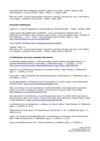 Seriate Information Literacy Bibliografia | ODT