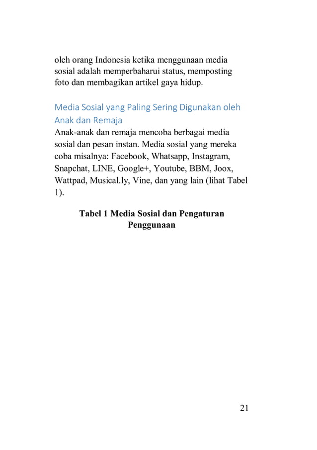 Seri buku literasi digital - kajian dampak media sosial bagi anak dan remaja - puskakom ui | PDF