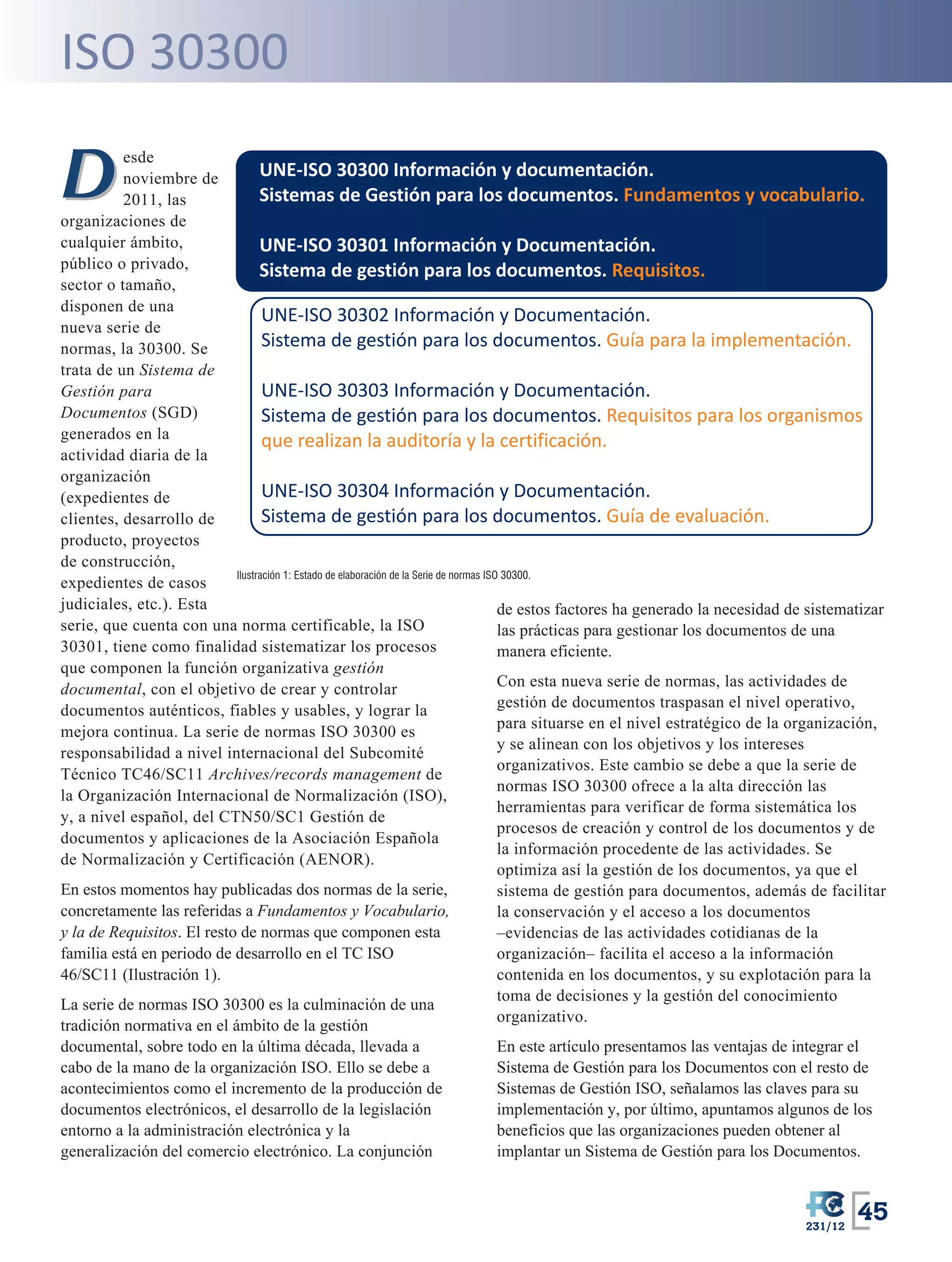 Serie de normas iso 30300 Los Beneficios de Integrar la Gestión ...