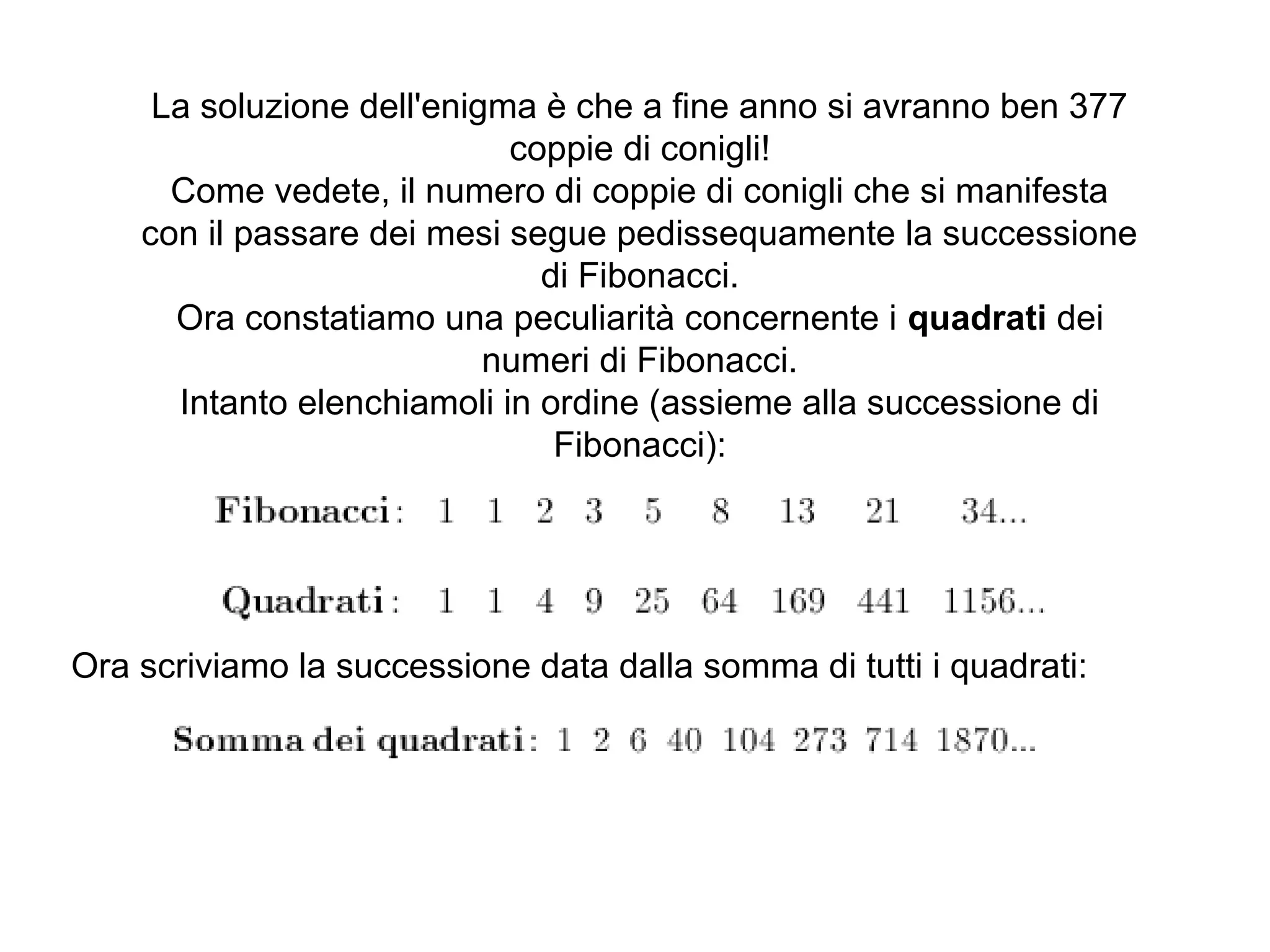 Serie di fibonacci | PPT