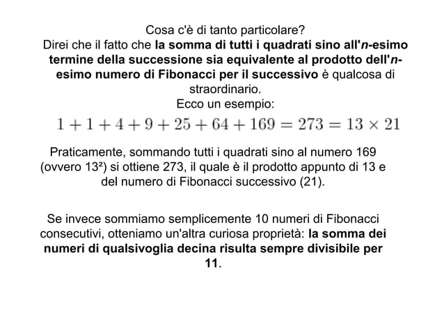 Serie di fibonacci | PPT