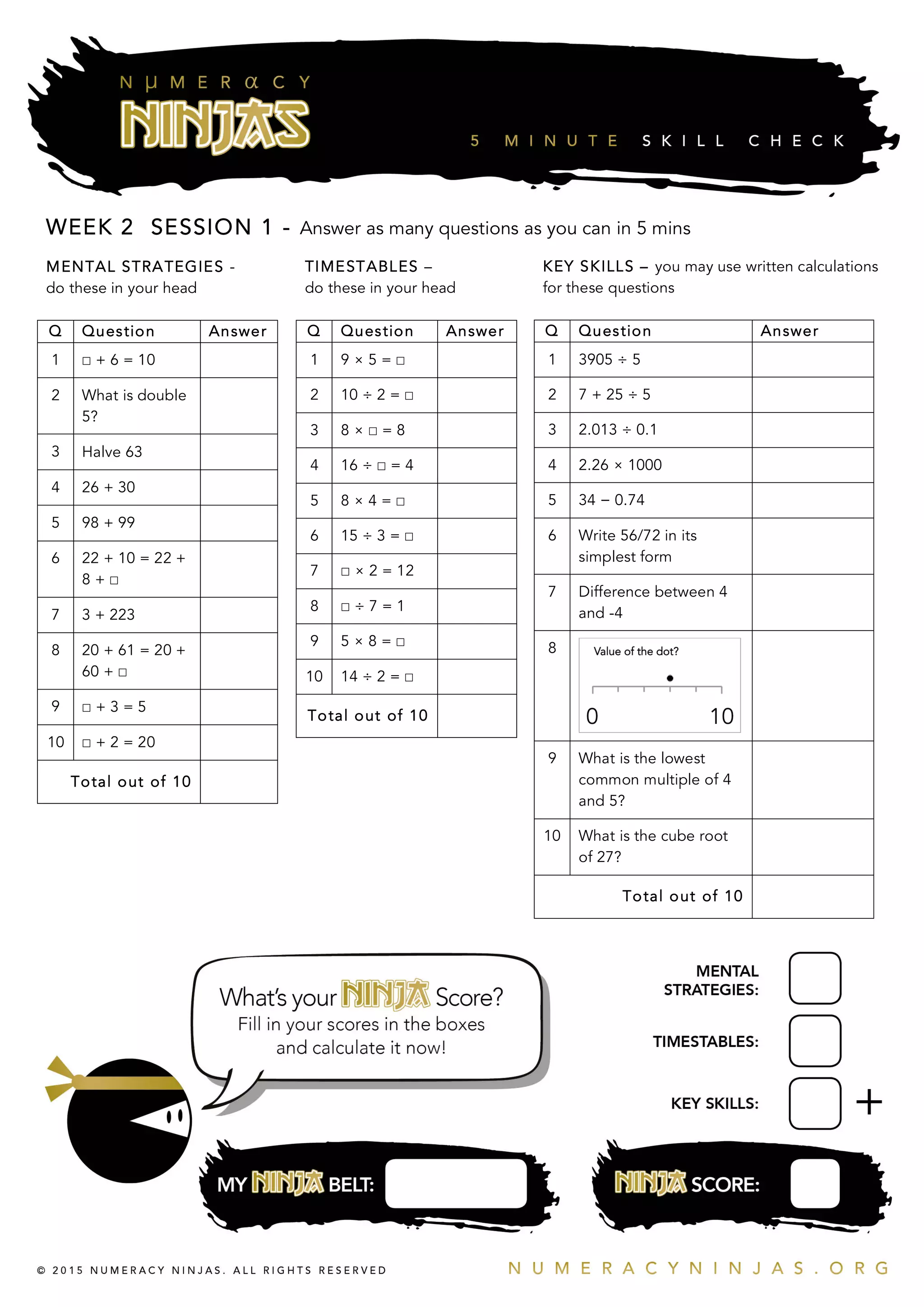 Series a-numeracy-ninjas-skill-book-1-session | PDF