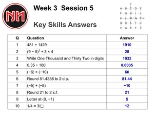 Series a-numeracy-ninjas-skill-book-answers-v5-apr-2016 | PPTX