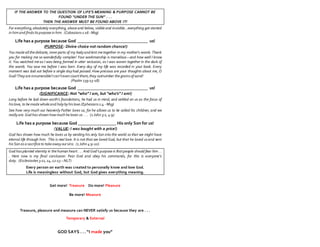 Series explore god - part 1 - does life have a purpose - 09-13-15 ...