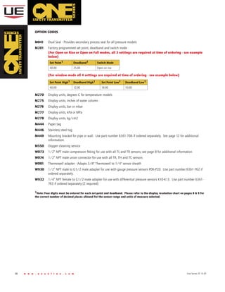 Series One Safety Transmitter, Pressure and Temperature Switch | PDF