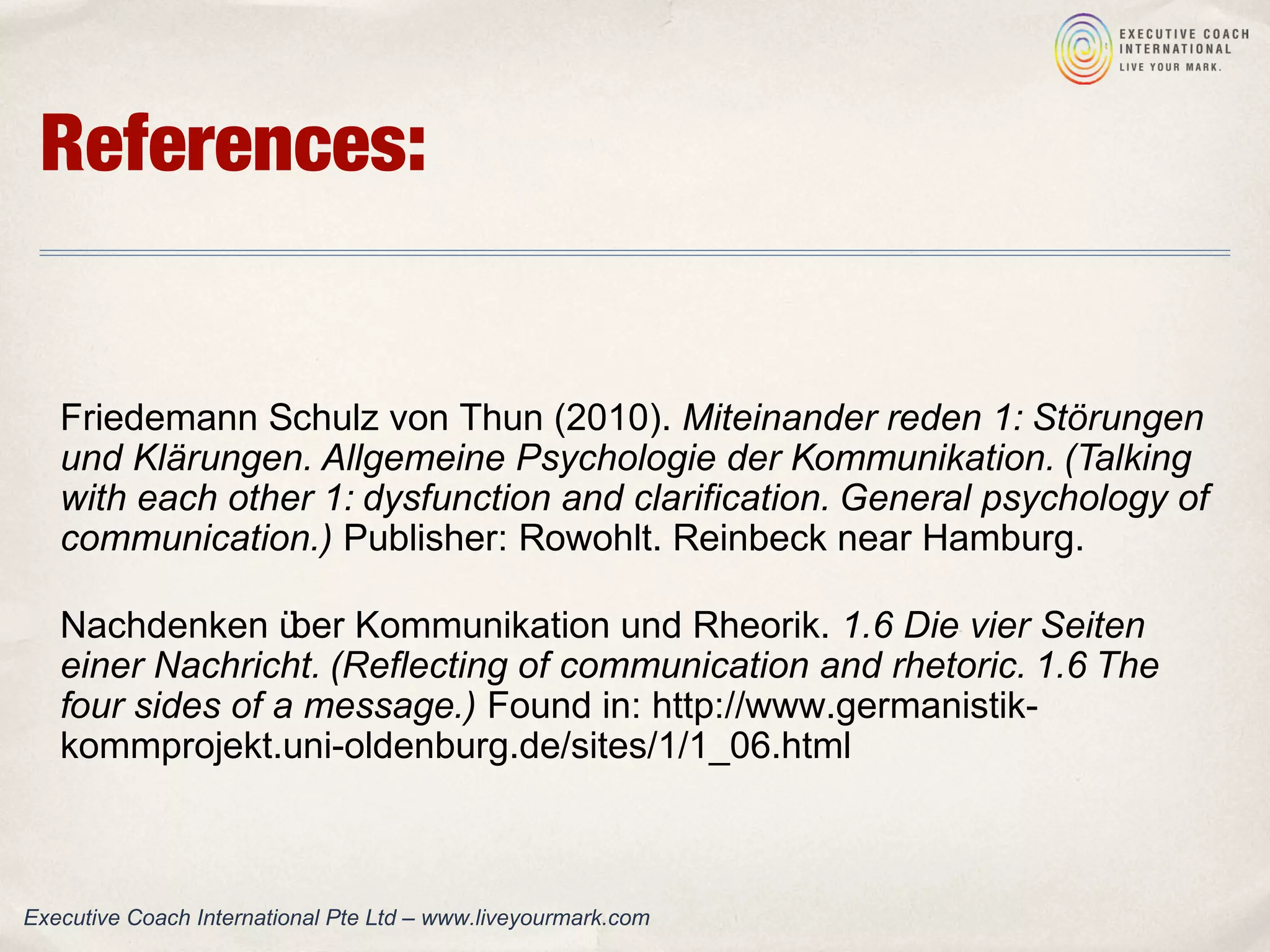Series 4: 4 sides of a message - Model by Schulz von Thun | PPT