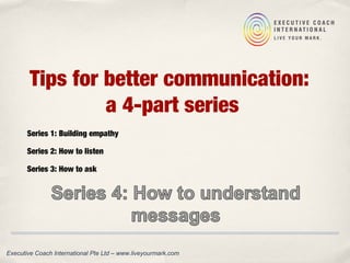 Series 4: 4 sides of a message - Model by Schulz von Thun | PPT