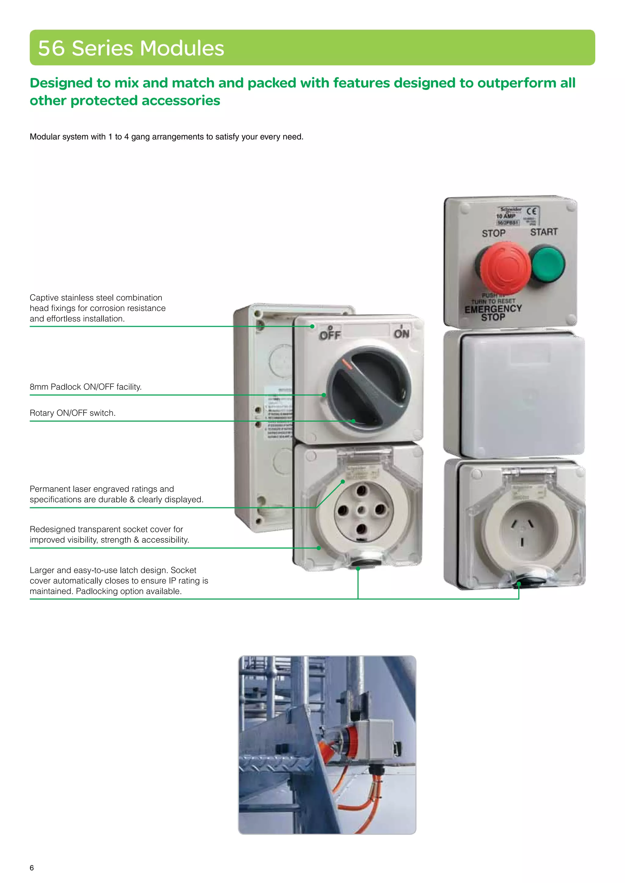 Series 56 industrial switches ip66 schneider clipsal | PDF