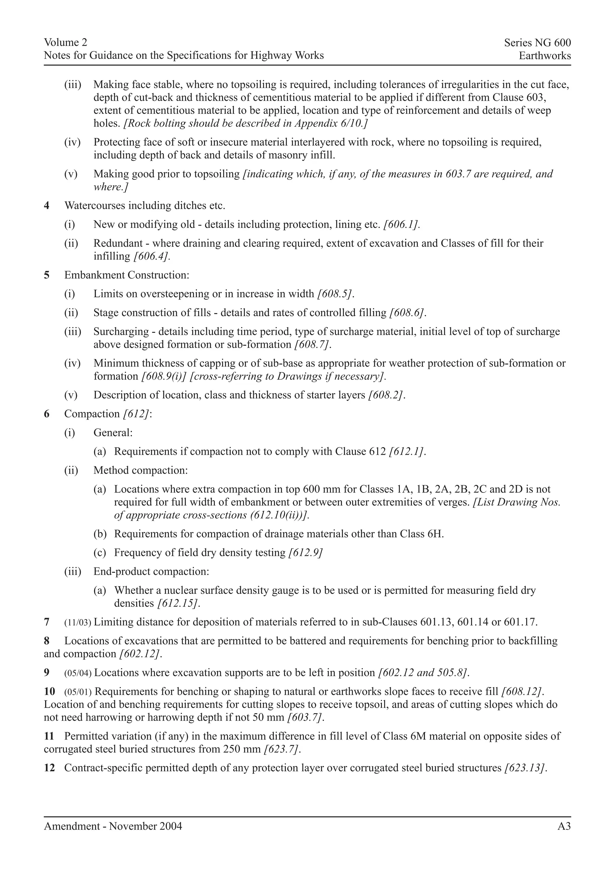 Series 600 specification for earthworks | PDF