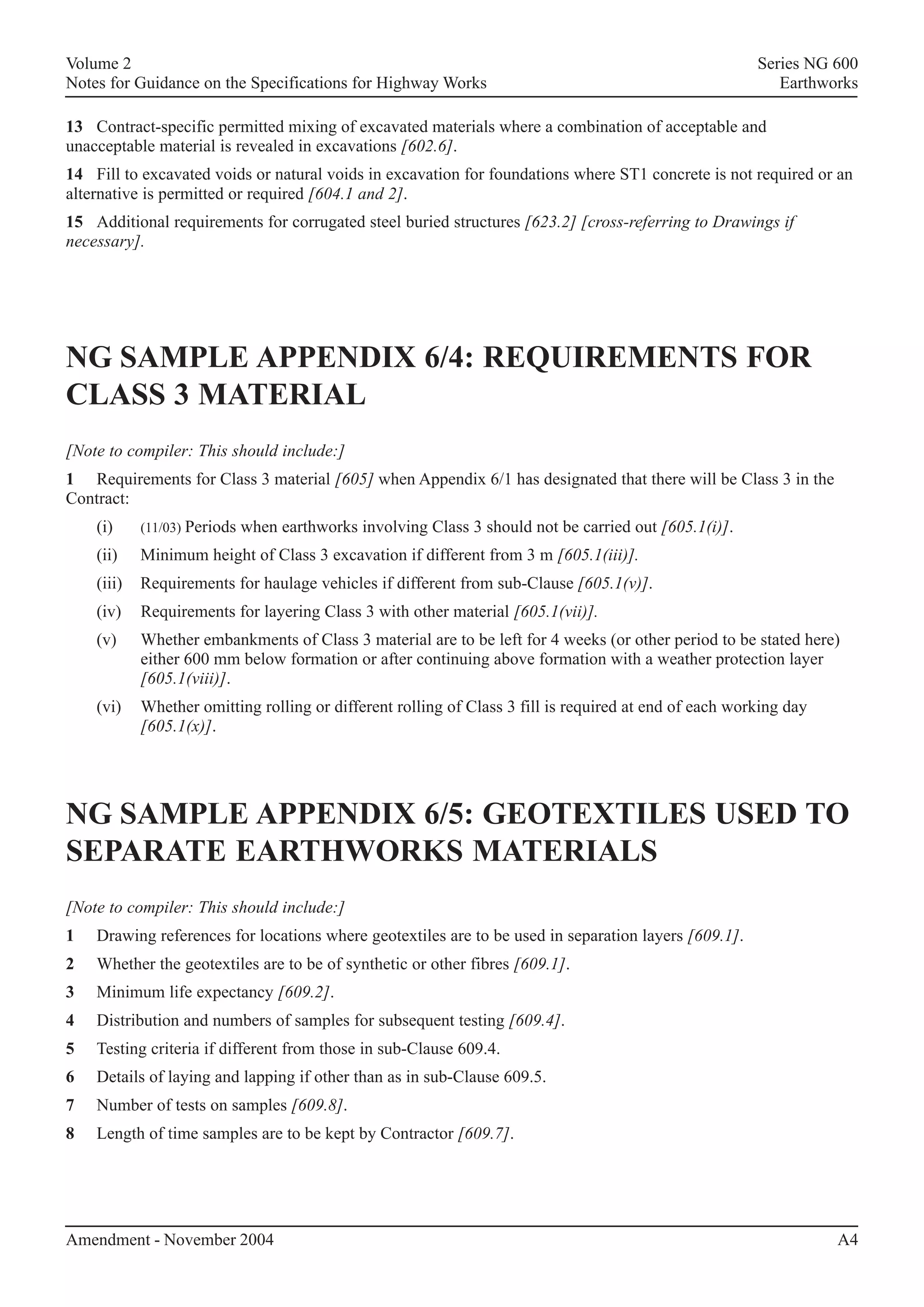 Series 600 specification for earthworks | PDF