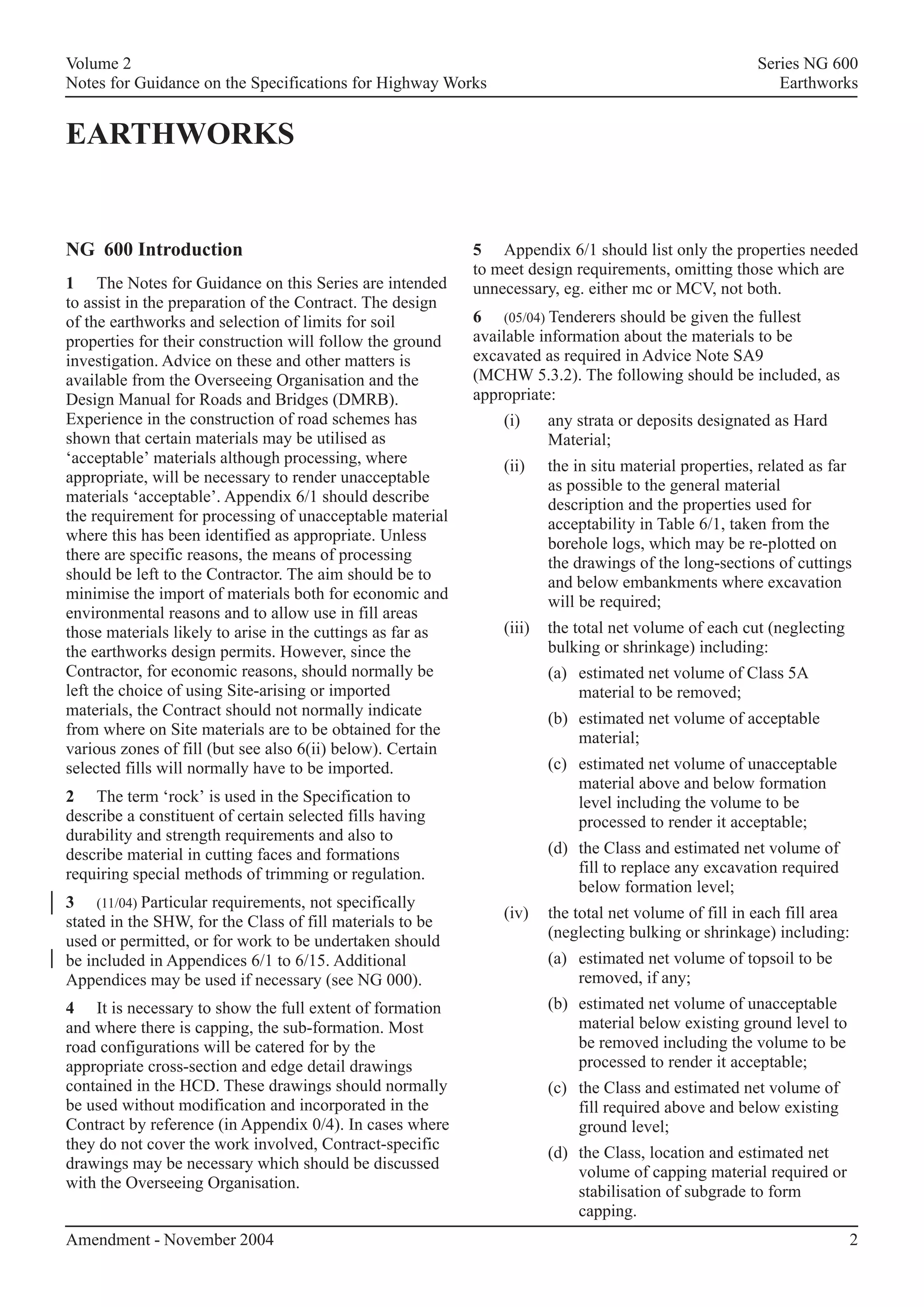 Series 600 specification for earthworks | PDF