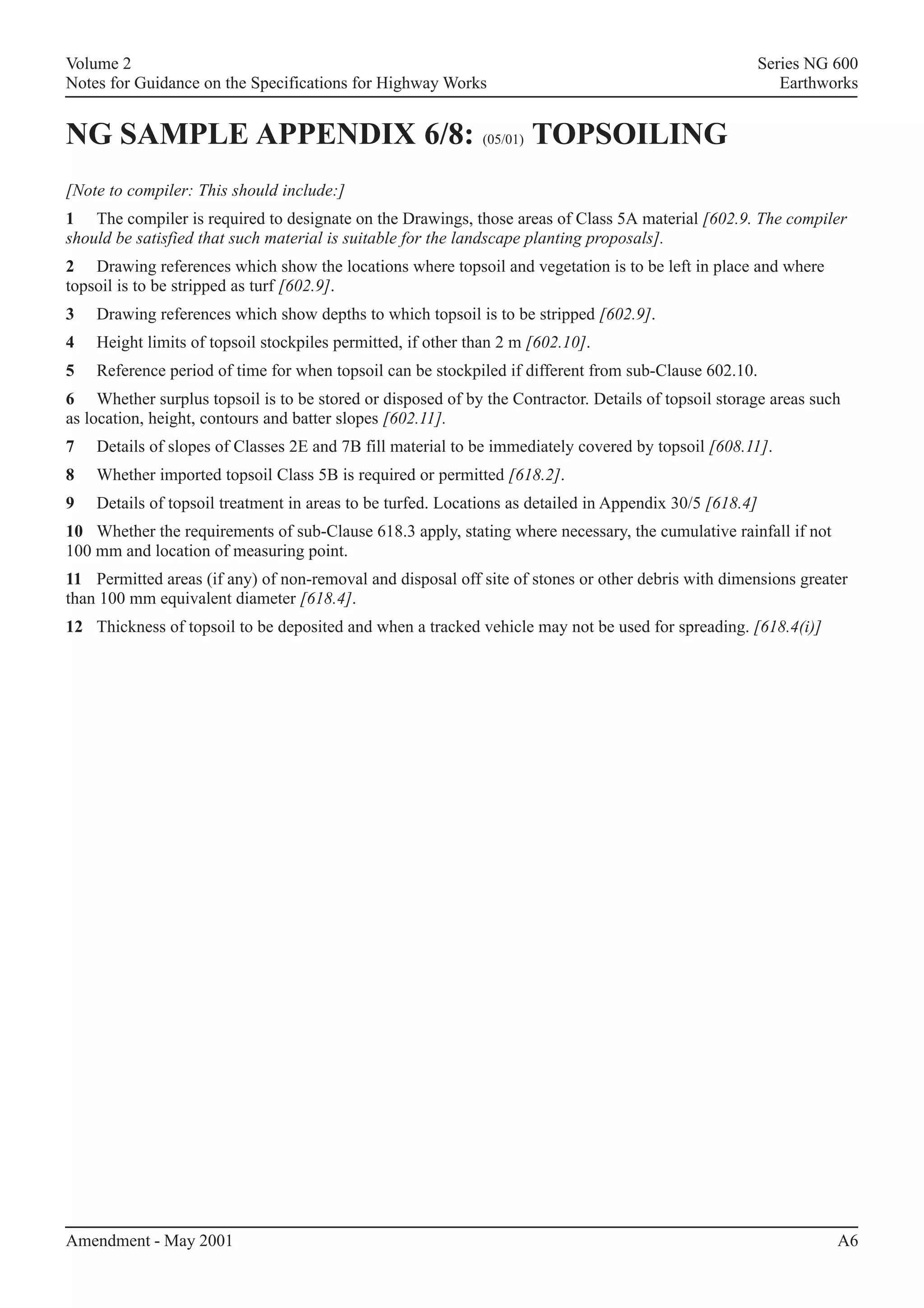 Series 600 specification for earthworks | PDF