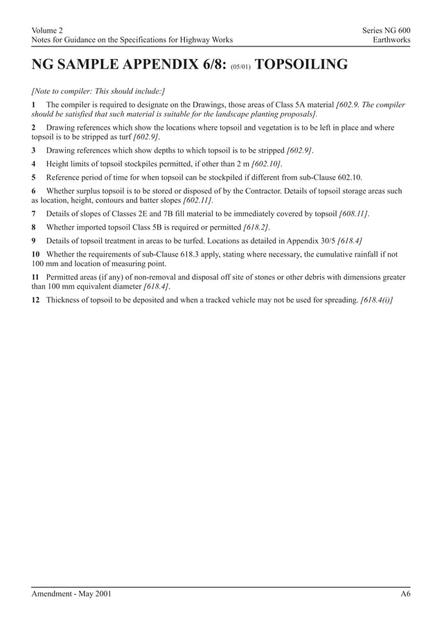 Series 600 specification for earthworks | PDF