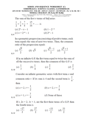 Series and sequence (c) worksheet | DOCX