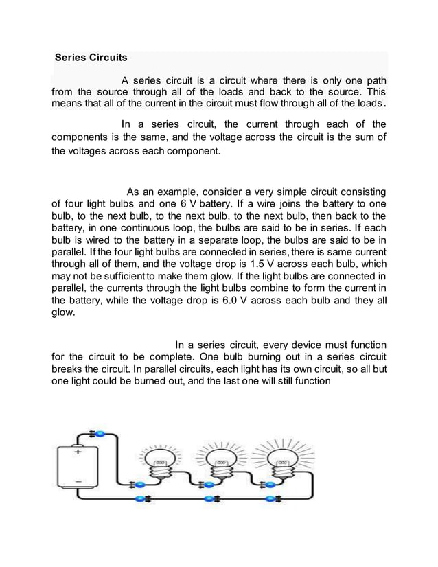Series circuits ad parallel circuits | DOCX | Computer Networking | Computing