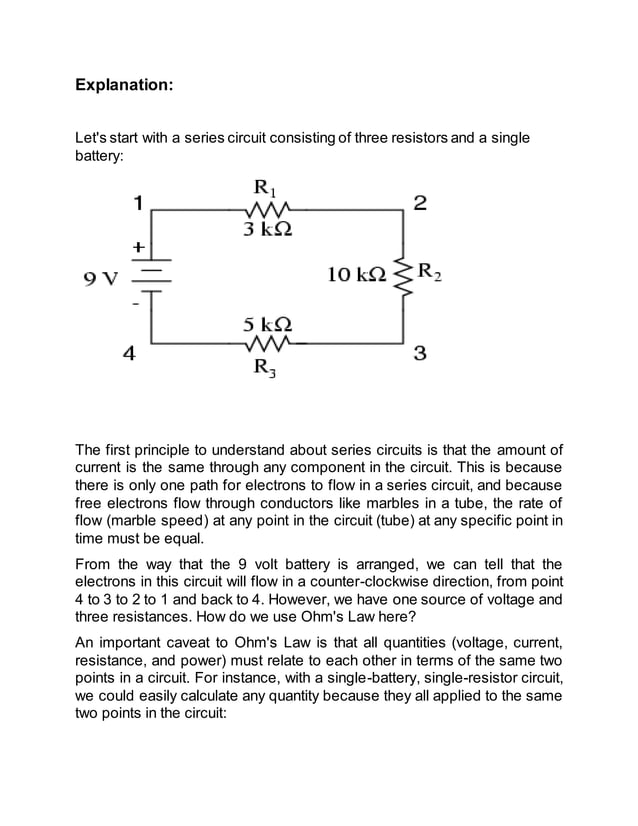 Series circuits ad parallel circuits | DOCX | Computer Networking | Computing