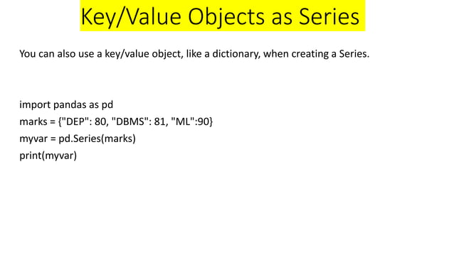 Series Data Structure In Python Pandaspptx Programming Languages 5021