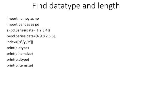Series data structure in Python Pandas.pptx | Programming Languages ...